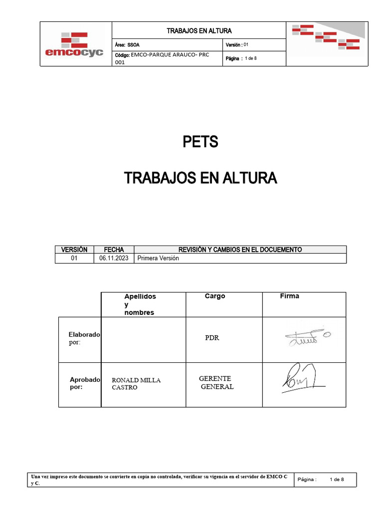 Pets. Emco - Trabajo en Altura | PDF | Andamio
