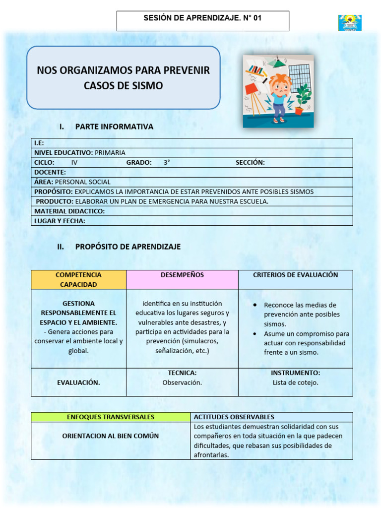 SESIÓN Personal Social 3 Grado | PDF | Evaluación | Aprendizaje SESIÓN Personal Social 3 Grado | PDF | Evaluación | Aprendizaje