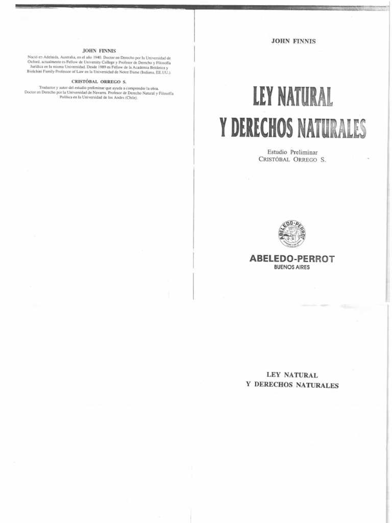Ley Natural y Derechos Naturales Jhon Finnis | PDF