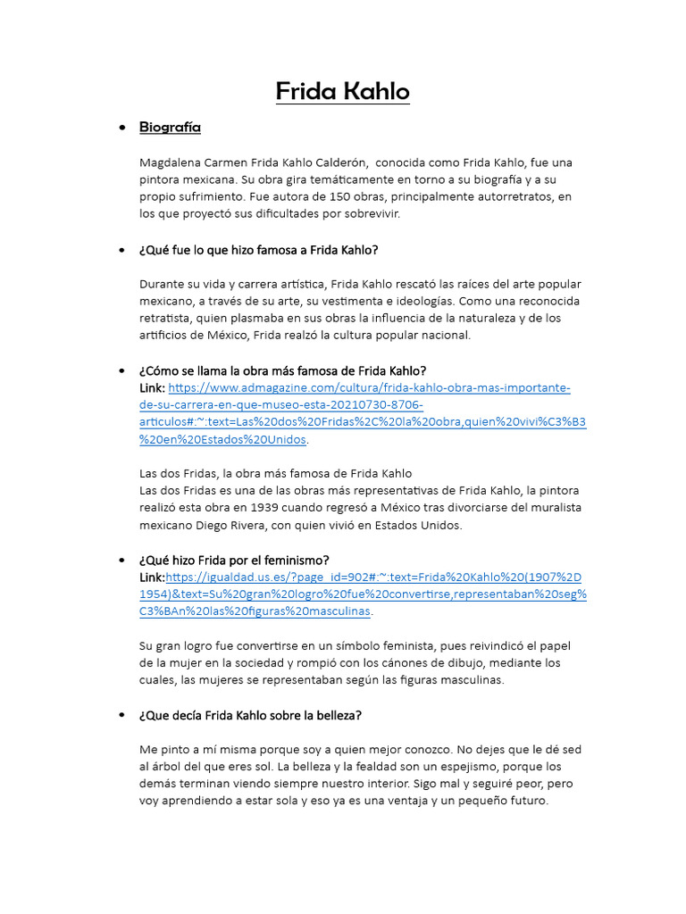 Frida Kahlo: Arte y Feminismo | PDF | Historia