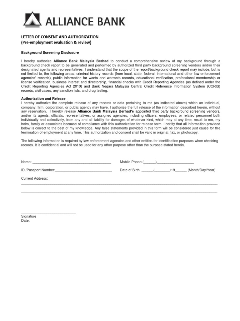 CTOS Consent Letters | Download Free PDF | Background Check | Government