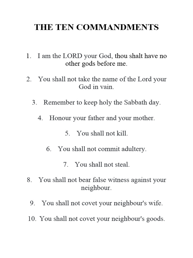 10 Commandments | Download Free PDF | Ten Commandments | Religious ...