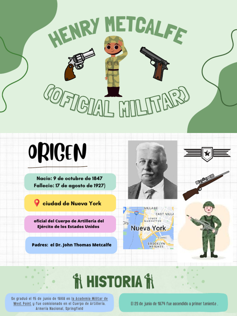 Biografía de Henry Metcalfe, Capitán Militar | PDF