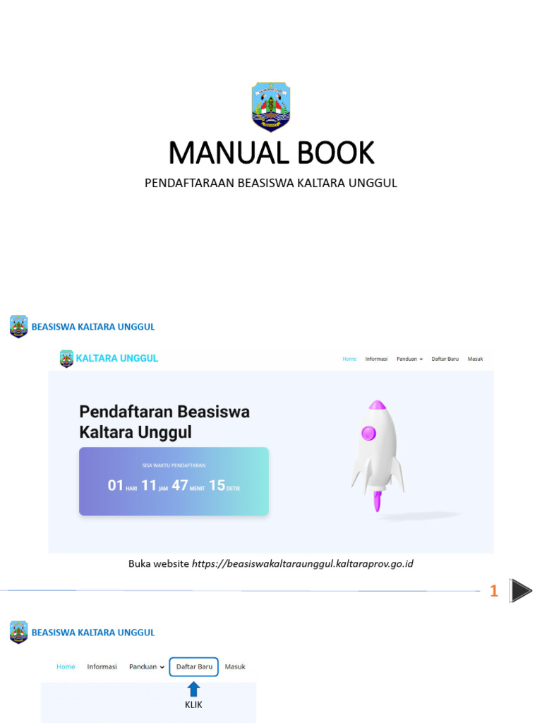 MANUAL BOOK Pendaftaran Beasiswa Kaltara Unggul | PDF MANUAL BOOK Pendaftaran Beasiswa Kaltara Unggul | PDF