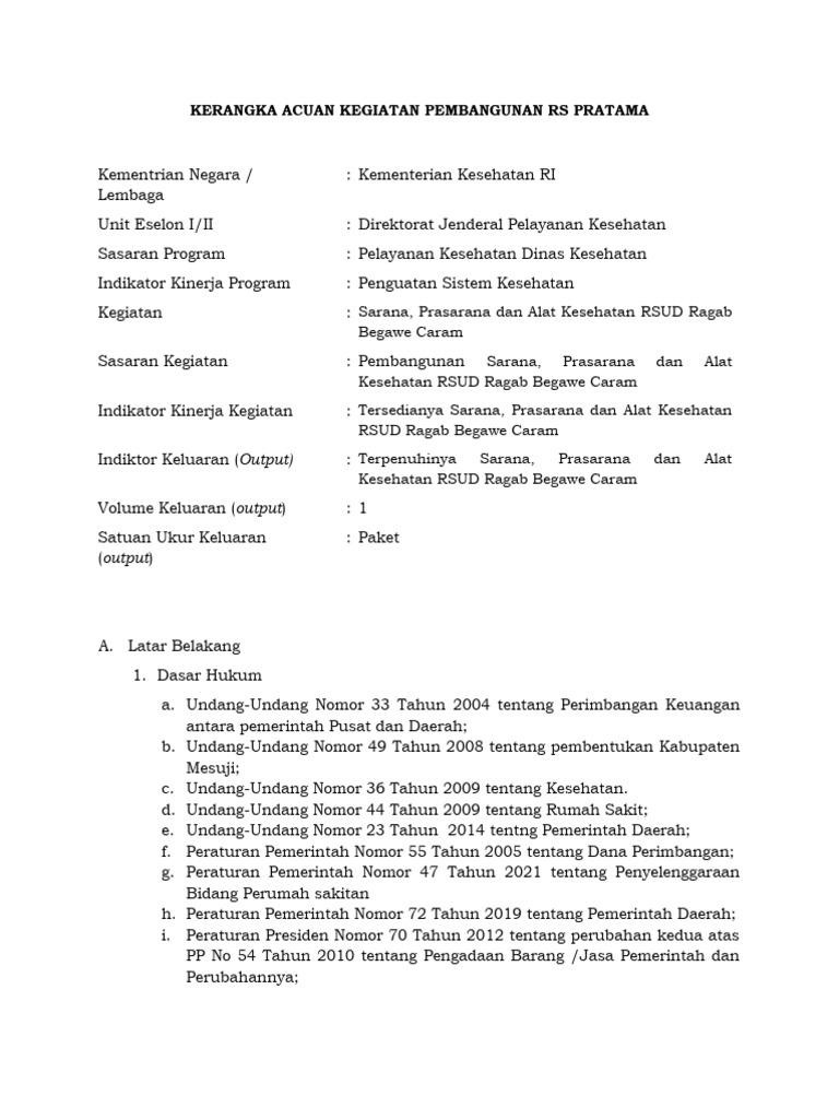 Tor Spa Rsud RBC | PDF