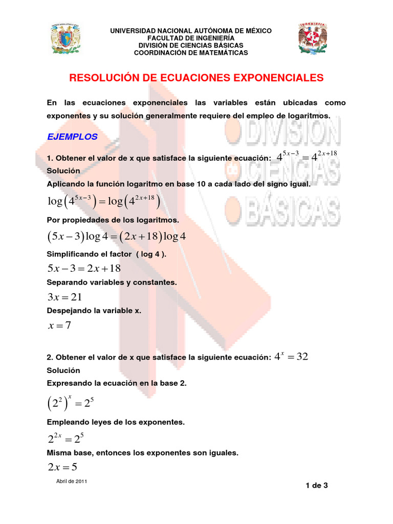 Ec Exp | PDF | Matemáticas | Objetos matemáticos