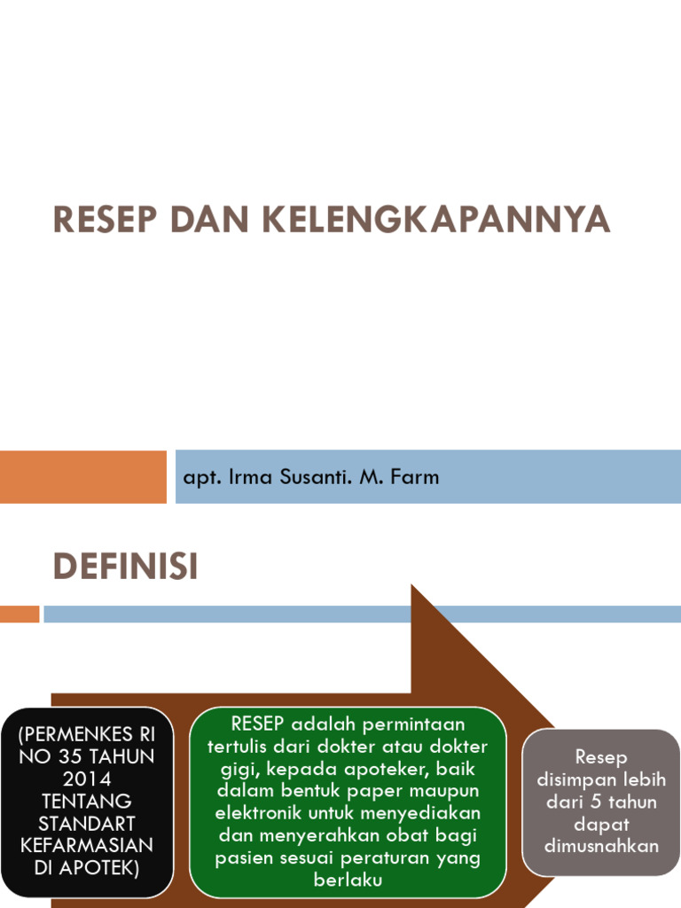 Resep, Copy Resep, Etiket Dan Kelengkapannya | PDF