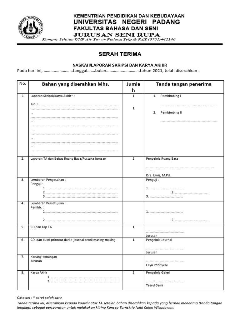 7 Tanda Terima Naskah SKR - Ka (STB) | PDF
