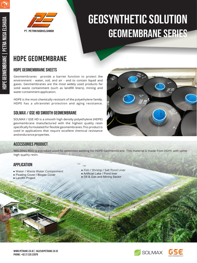 BROSUR GEOMEMBRAN - Solmax-GSE | PDF | Materials | Physical Sciences