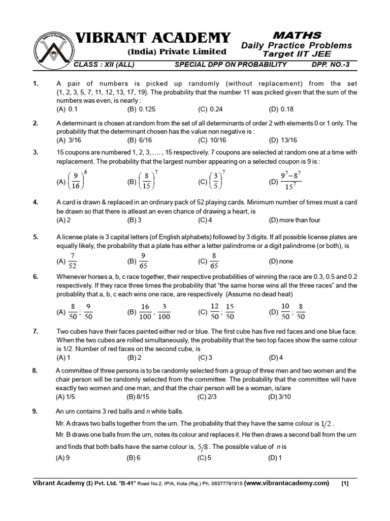 DPP - 03 New | PDF | Odds | Probability