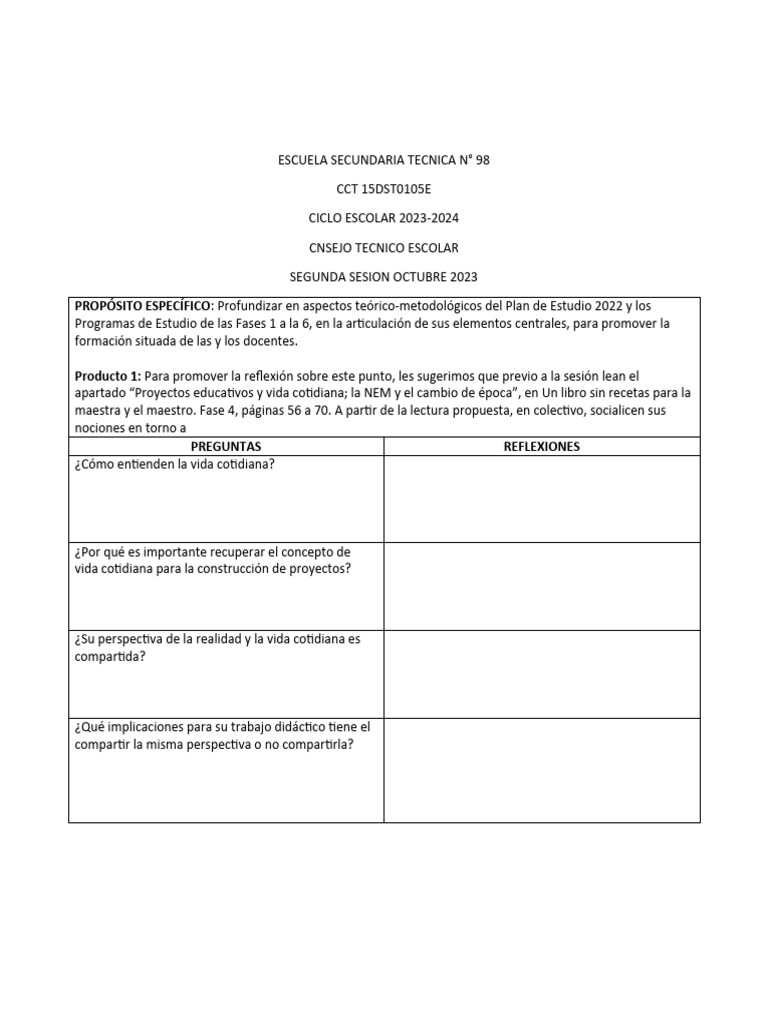 Formatos Cte 2 | PDF | Inclusión (Educación) | Plan de estudios