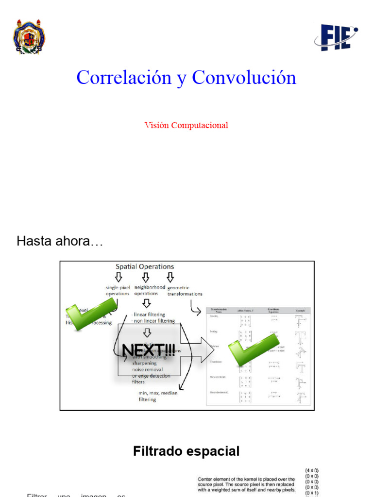 Correlación y Convolución en Filtrado Espacial | PDF