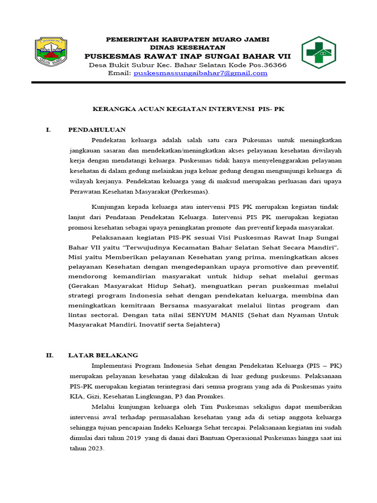 2524 Kak-Intervensi-Pispk Dan Pelaksanaan | PDF | Kesehatan Holistik