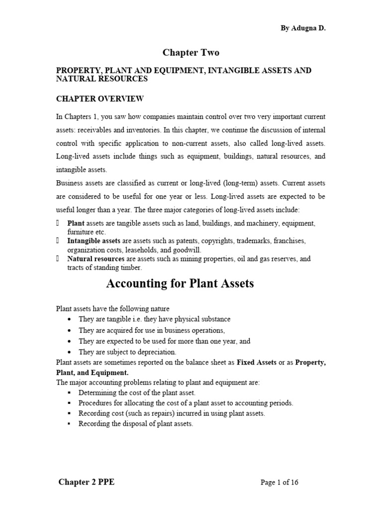 Chapter 2 PPE | PDF | Depreciation | Book Value