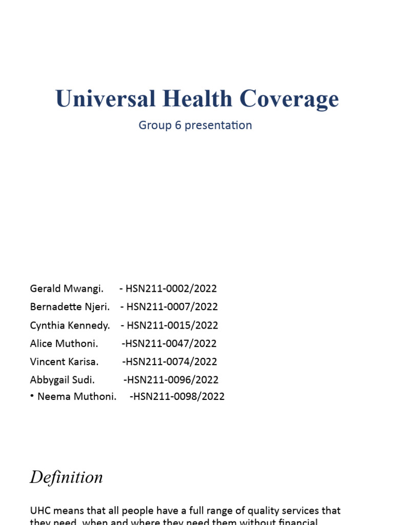 Group 6 UHC | PDF