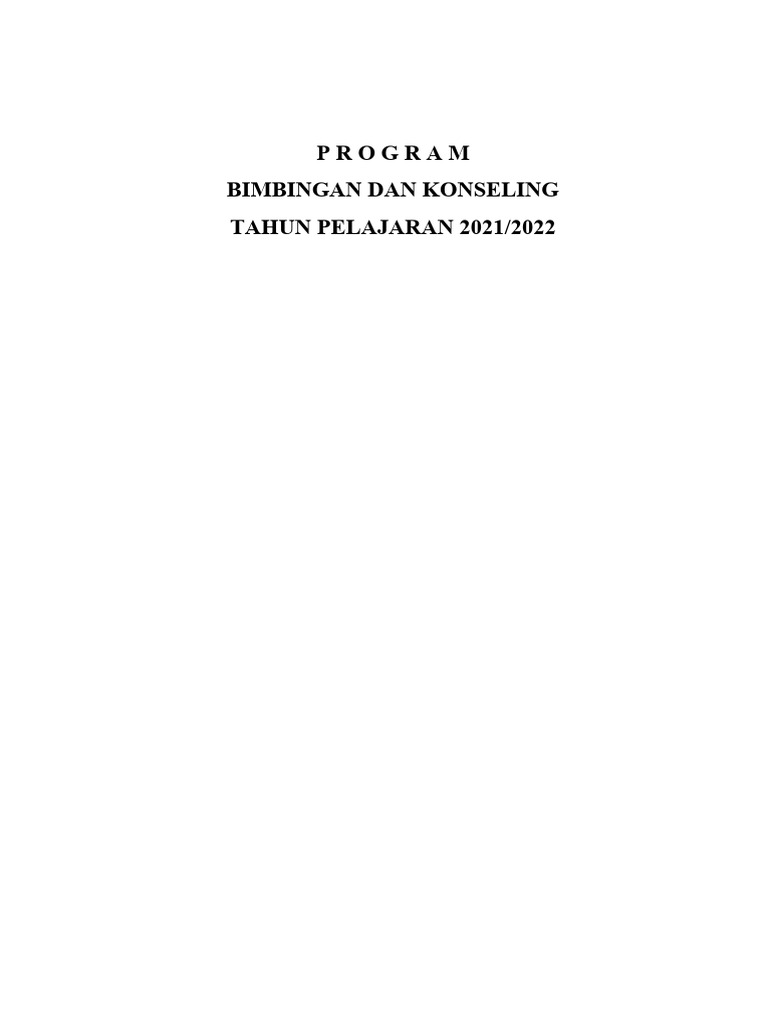 Program BK SD Negeri Betung 2021/2022 | PDF | Karier & Perkembangan