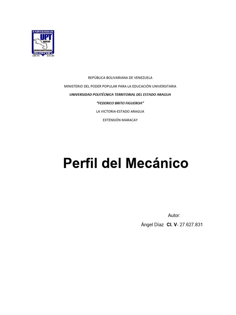 Perfil del mecánico 111 | PDF