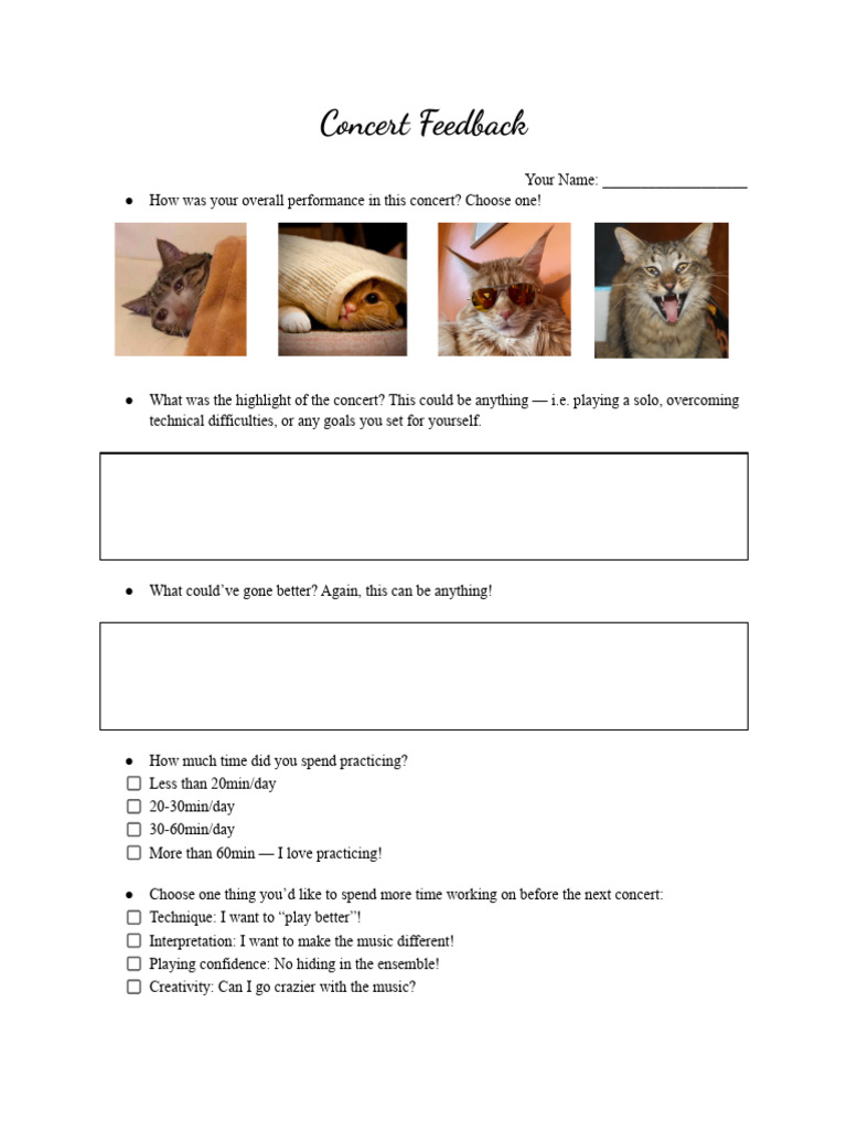 Test Feedback Form | PDF