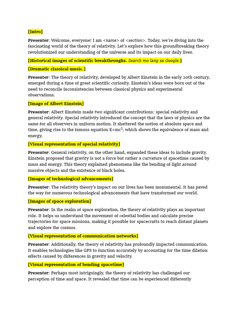 Theory of Relativity Script | PDF | General Relativity | Special Relativity