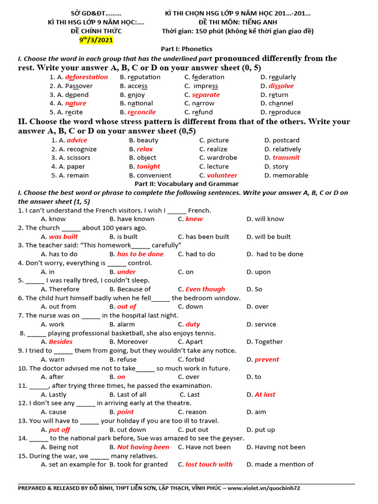 Luyen HSG 9 3 | PDF | Traffic Light