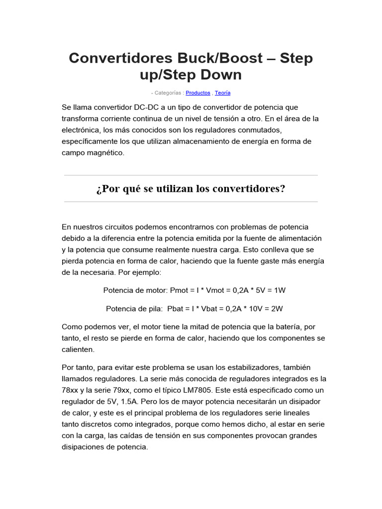 Convertidores Buck | PDF | Inductor | Cantidad