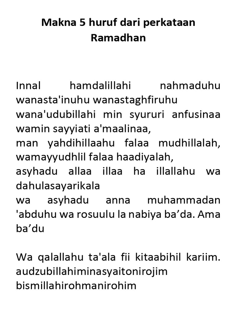 Makna 5 Huruf Dari Perkataan Ramadhan 2 | PDF