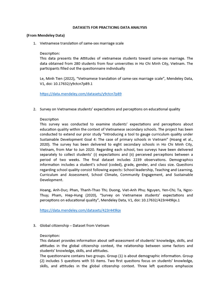 Datasets Pdf Survey Methodology Vietnam