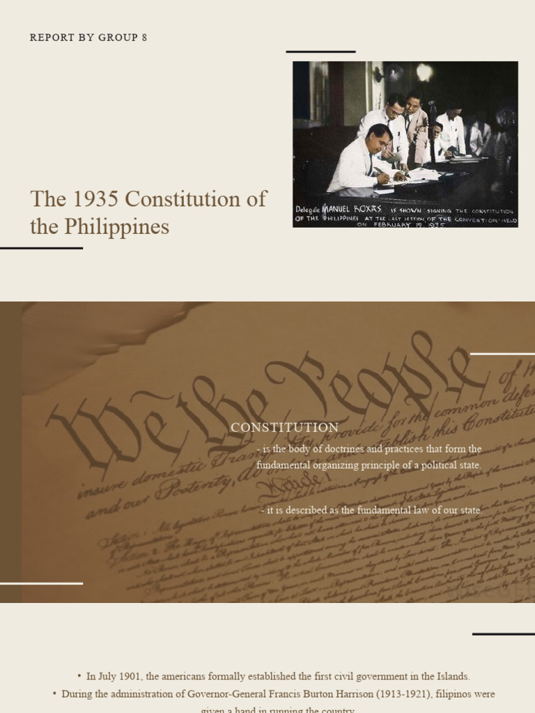 The 1935 Constitution of PHP - Slideshow | PDF | Citizenship | Constitution