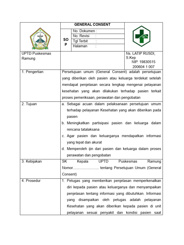 Sop General Consent | PDF