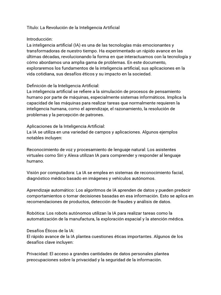 La evolución de la Inteligencia Artificial | PDF | Inteligencia ...