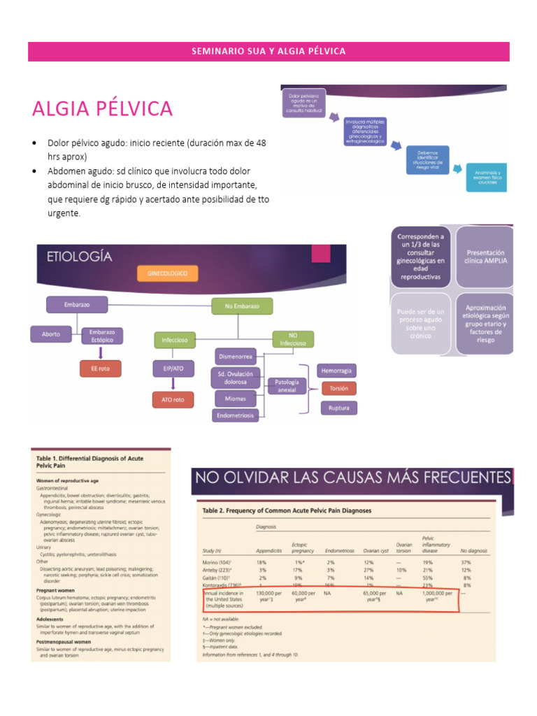Seminario sobre Algia Pélvica y SUA | PDF | El embarazo | Enfermedades ...