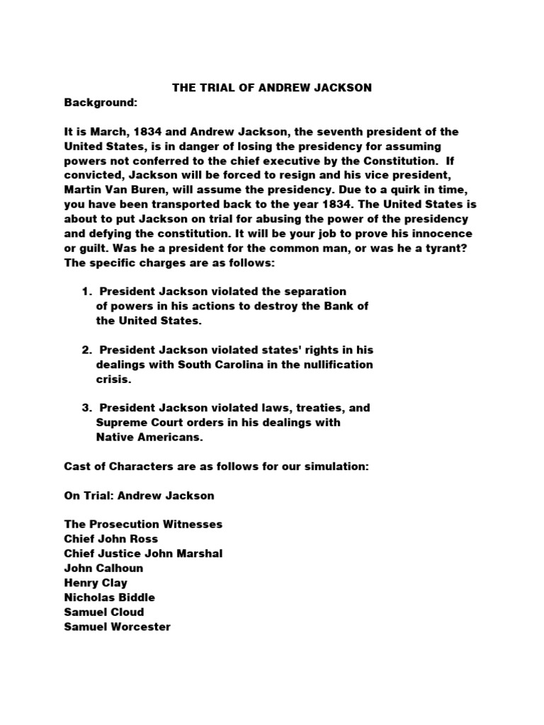 Trial of Andrew Jackson 3 | Download Free PDF | Andrew Jackson | Prosecutor