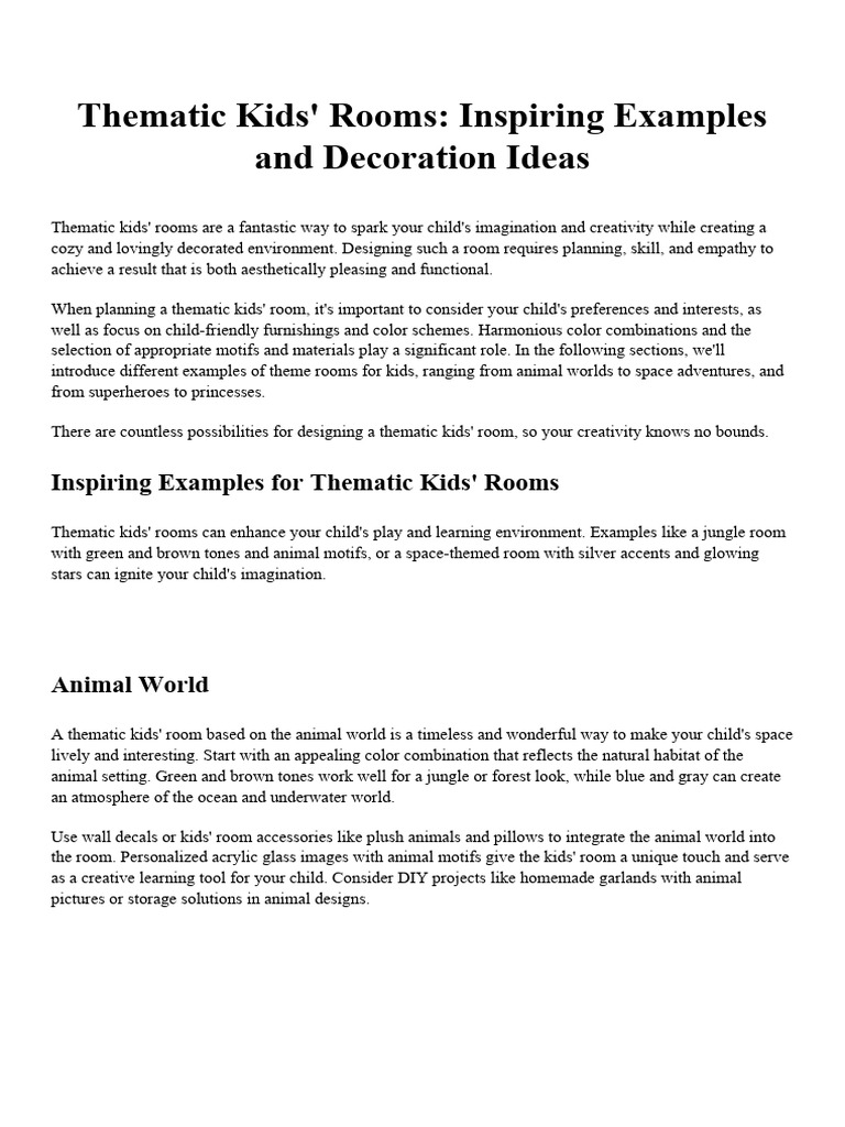 Thematic Kids' Rooms- Inspiring Examples and Decoration Ideas | PDF ...