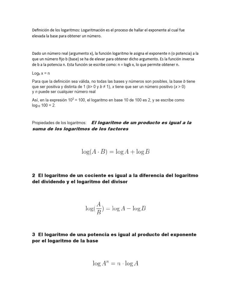 Logaritmos | PDF | Logaritmo | Exponenciación