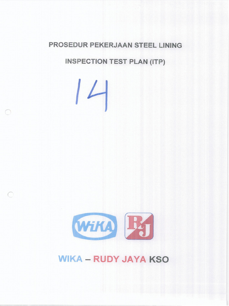 14 Prosedur Inspection Test Plan | PDF