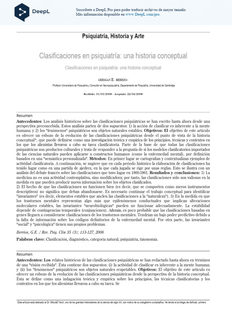 Clasificar en Psiquiatría Es | PDF | Empirismo | Mente