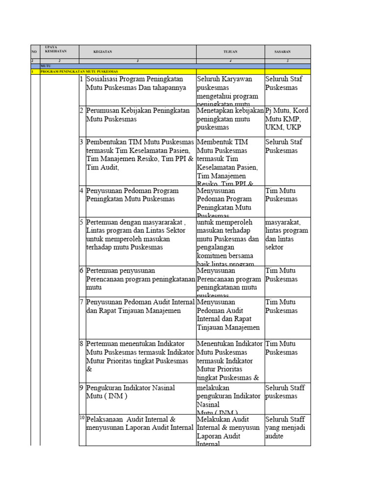 5.1.1.a.1 RUK MUTU 2023 | PDF | Kesehatan Holistik | Sains & Matematika