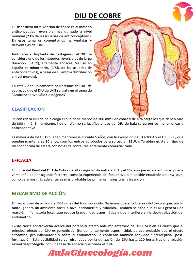 Diu de Cobre | PDF | El embarazo | Control de la natalidad