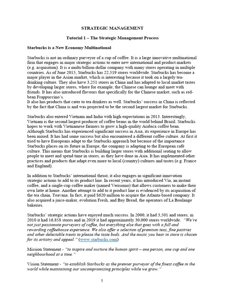 Unit 1 - Tutorial Sheet Answers | PDF | Strategic Management ...