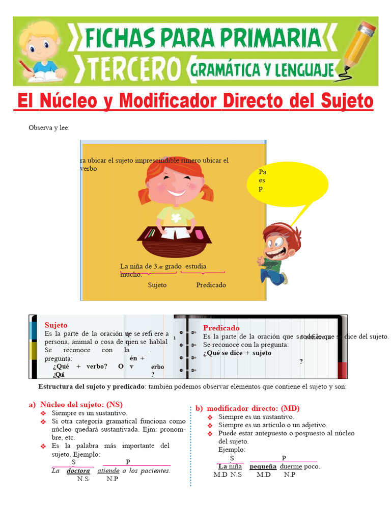 Modificadores Directos del Sujeto | PDF | Asunto (gramática ...