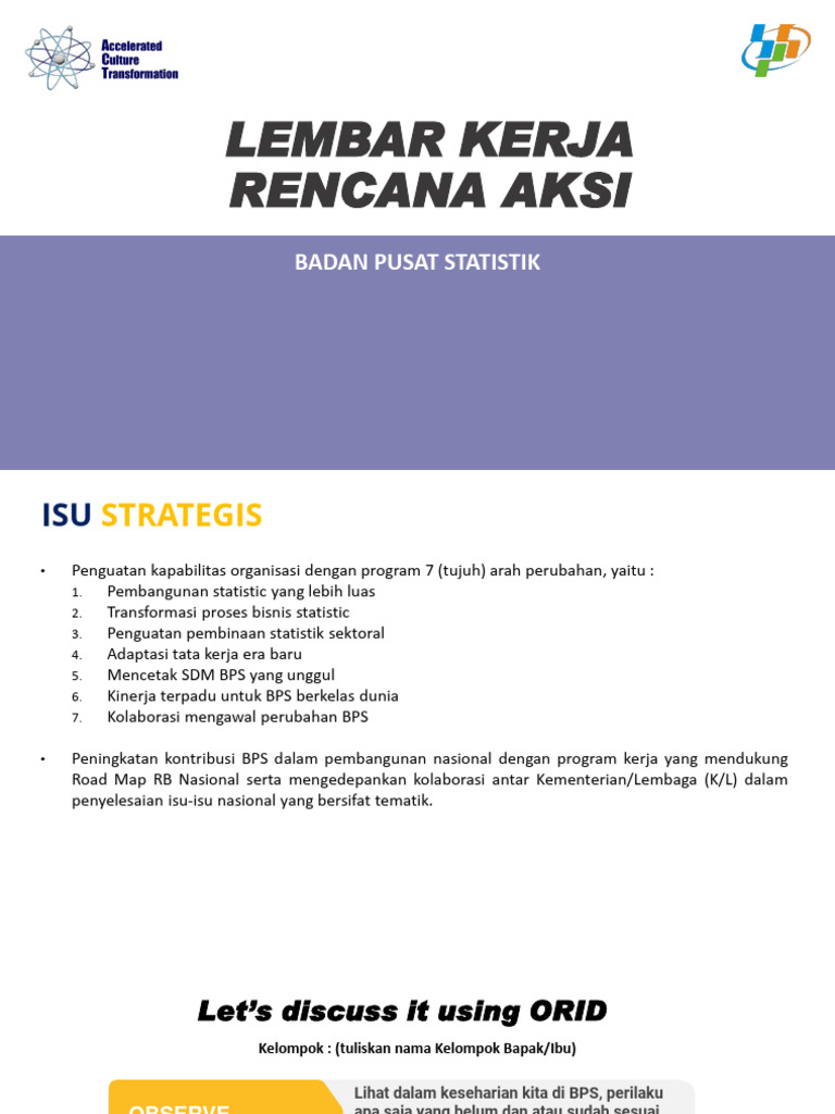 Template Lembar Kerja Rencana Aksi | PDF