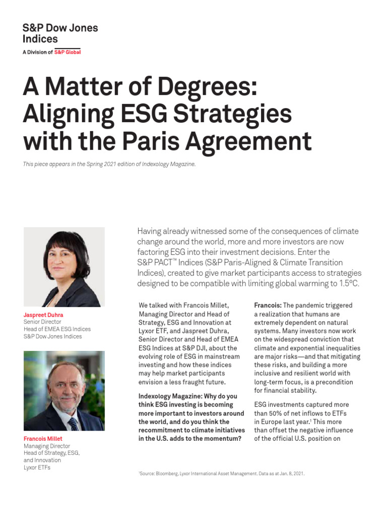Education A Matter of Degrees Aligning Esg Strategies With The Paris Agreement | PDF | Stock ...