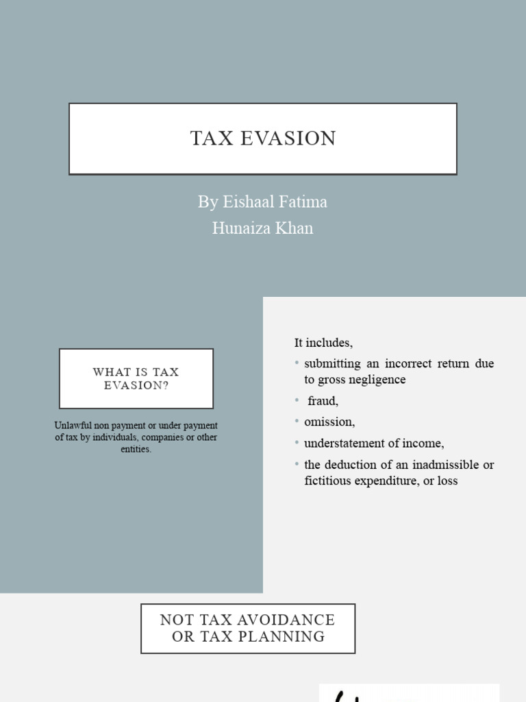 Tax Evasion | PDF | Taxes | Tax Deduction