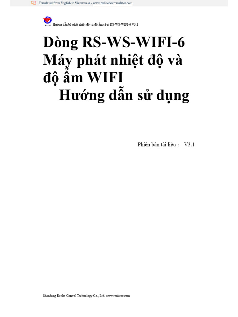 RS-WS-WIFI-6 Series WIFI Temperature and Humidity Transmitter Use | PDF