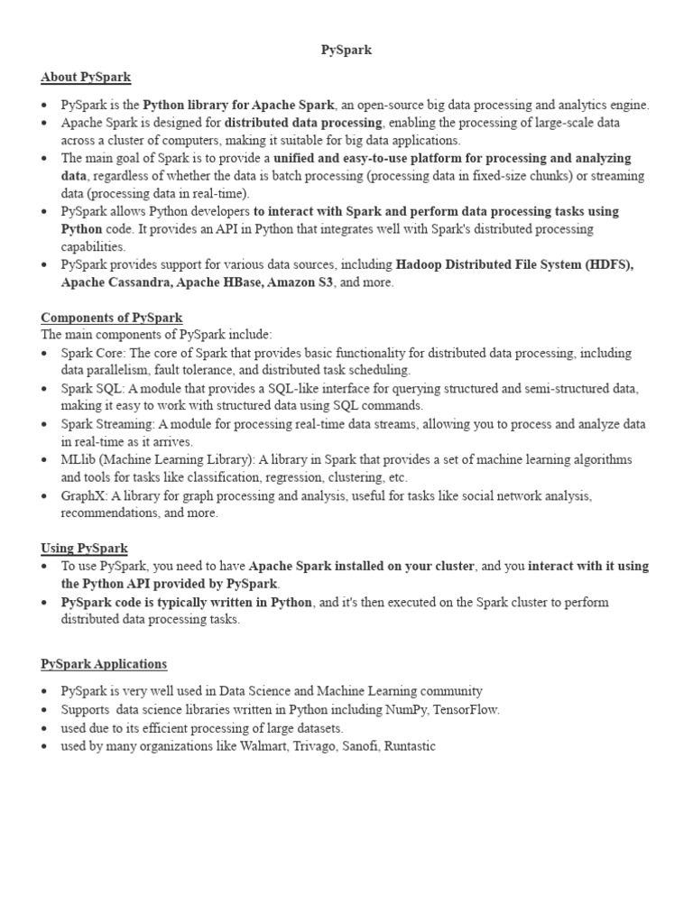 Pyspark Modules&packages RDD | PDF | Apache Spark | Apache Hadoop