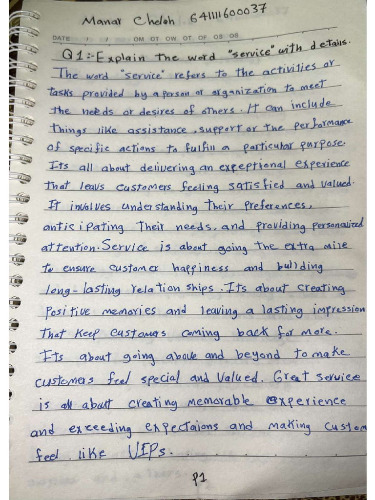 Manar Cheloh Final Exam Service Psychology | PDF