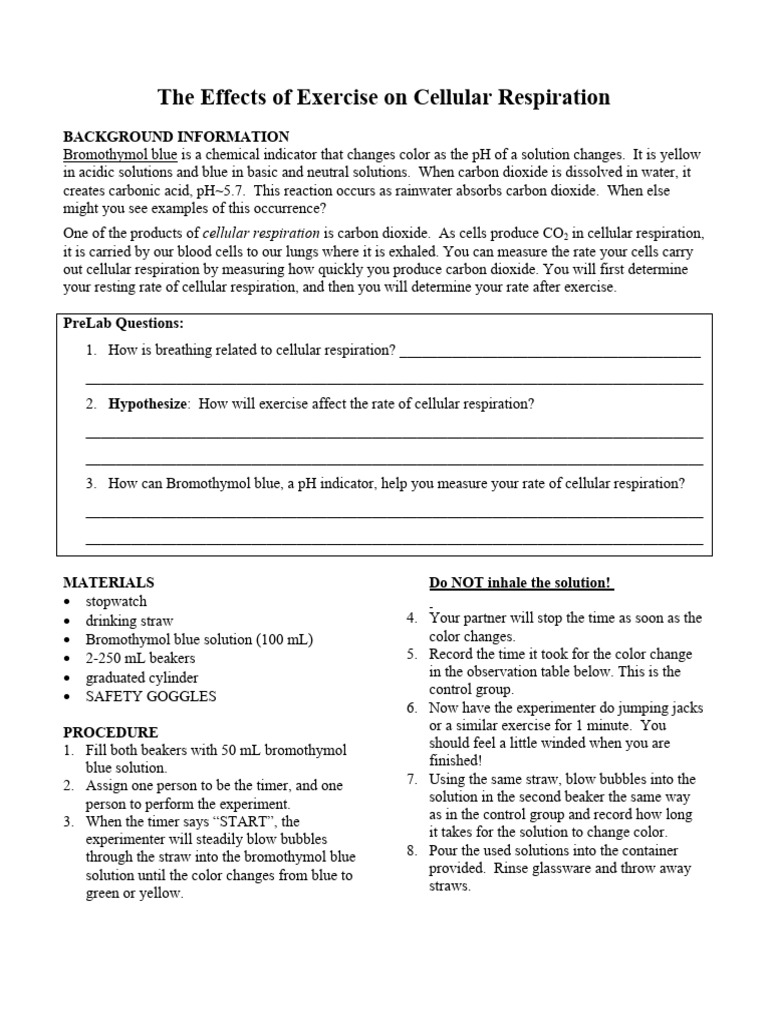 Lab Bromothymol Blue | PDF | Breathing | Carbon Dioxide