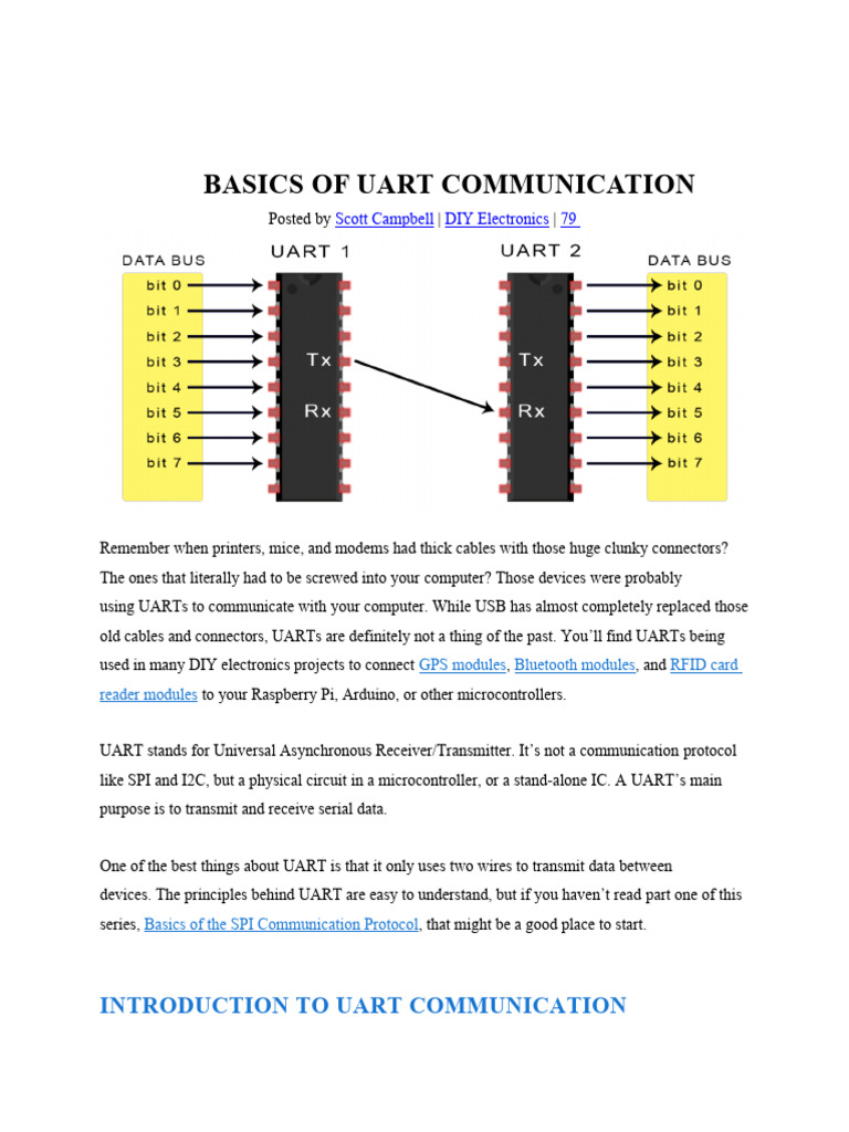 Basics Of Uart Communication Pdf Electrical Engineering Service Industries