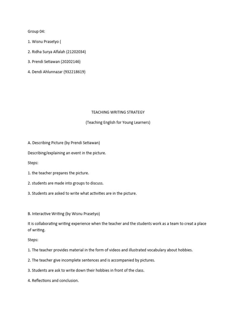 Teaching Writing Strategy | PDF | Career & Growth