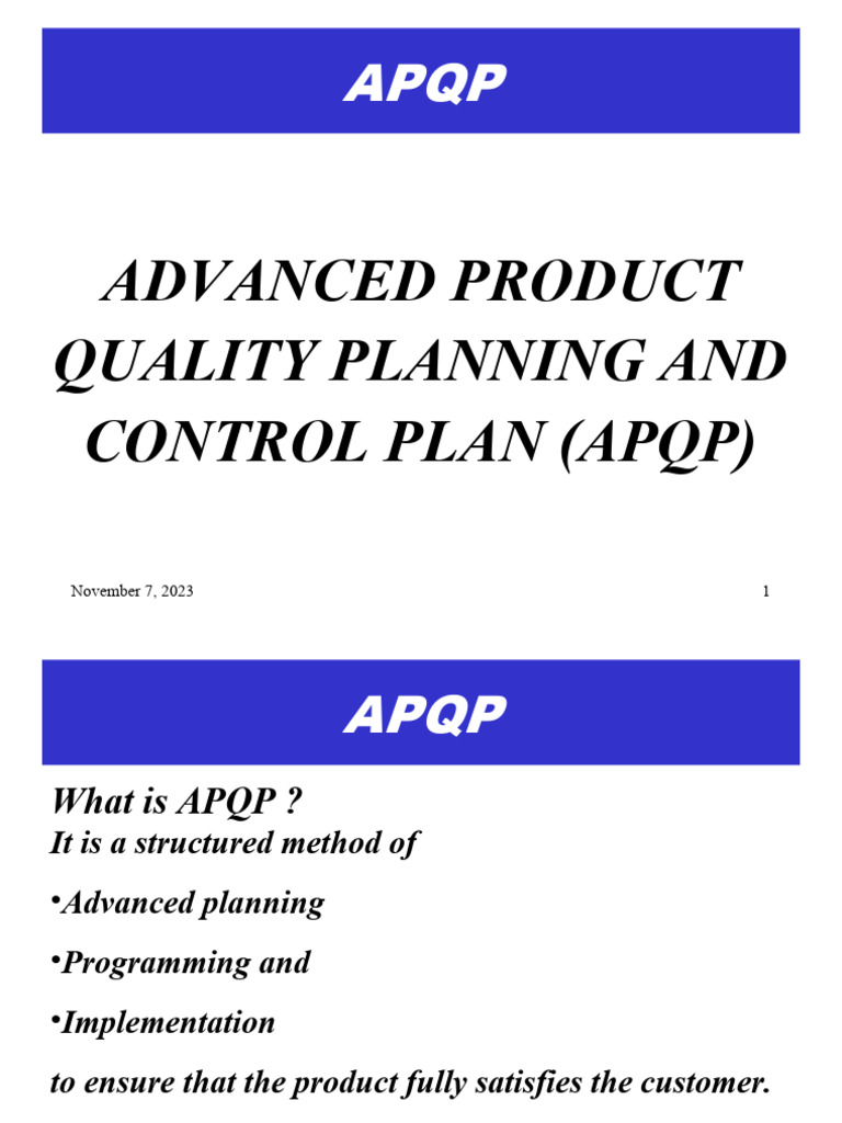 APQP | PDF | Reliability Engineering | Methodology